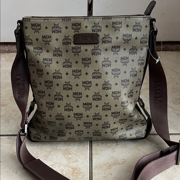 MCM | Bags | 342 Mcm Tan And Brown Monogram Messenger Bag | Poshmark